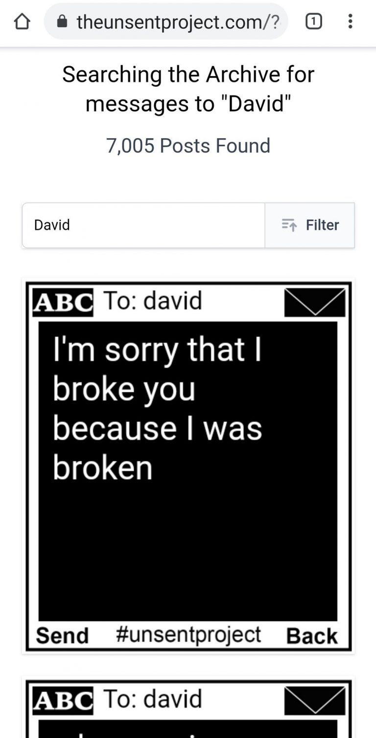 The Unsent Message (unsent message to david) - UnsentFaqs.com